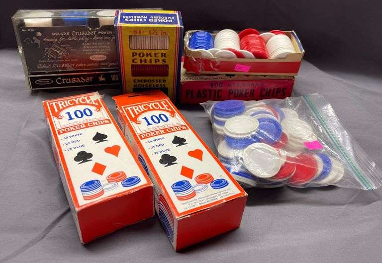 Plastic Poker Chips with Boxes and Storage Racks - Metzger Property ...