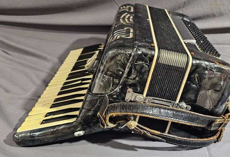 Piano Accordion with Faux Shell Finish and Woven Case - Metzger ...