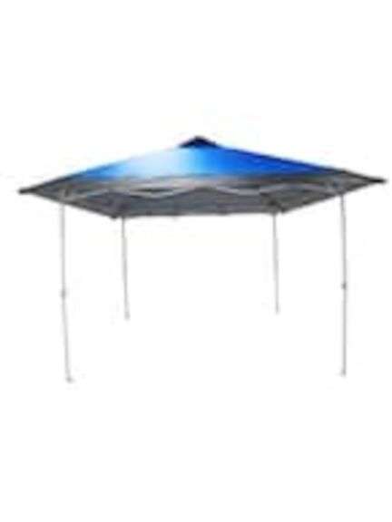 12 ft. x 12 ft. Blue Mega Shade Pop-Up Canopy with Grey Trim - Metzger ...