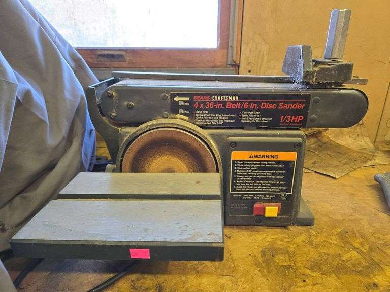Sears Craftsman 4×36-Inch Belt and 6-Inch Disc Sander, 1/3 HP Model 113 ...