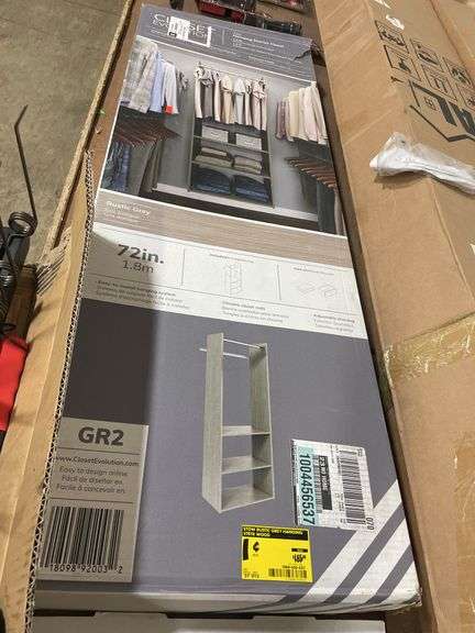 Closet Evolution Hanging Starter 25 in. W Rustic Grey Wood Closet Tower ...