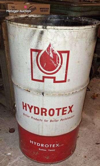 Hydrotex Metal Barrel with Red and White Logo Design 45 gallon ...