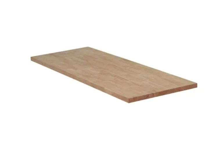 Hampton Bay 6 ft. L x 25 in. D Unfinished Hevea Solid Wood Butcher ...