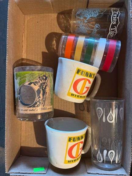 Advertising Glasses and Cups with Funk’s Hybrid and Lorox Branding ...