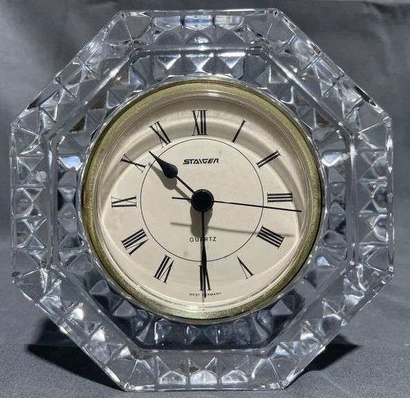 Staiger Quartz W. Germany Table Clock w/ Crystal Case - Metzger ...