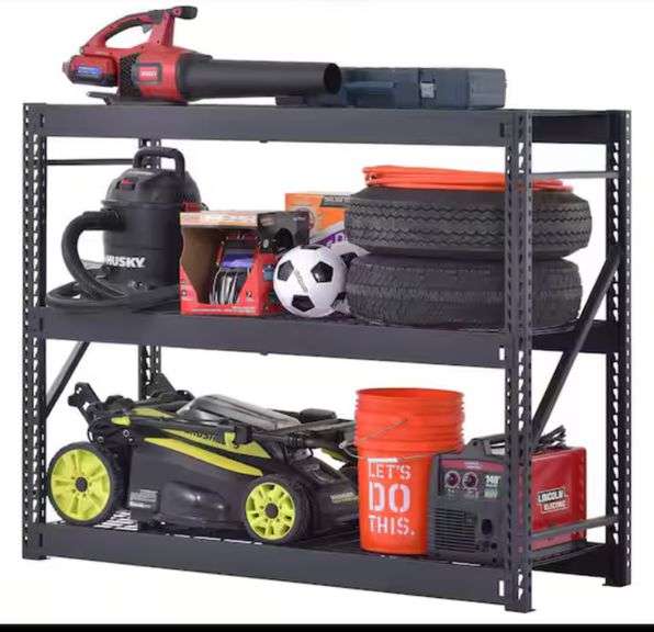Husky 3-Tier Industrial Duty Steel Freestanding Garage Storage Shelving ...
