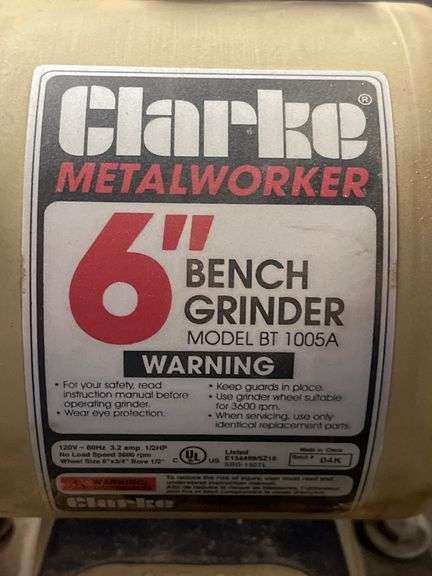 Clarke Metalworker 6-Inch Bench Grinder Model BT 1005A with Stand ...