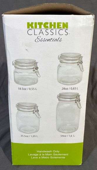 Kitchen Classics Essentials 4-Piece Glass Canister Set With Lids ...