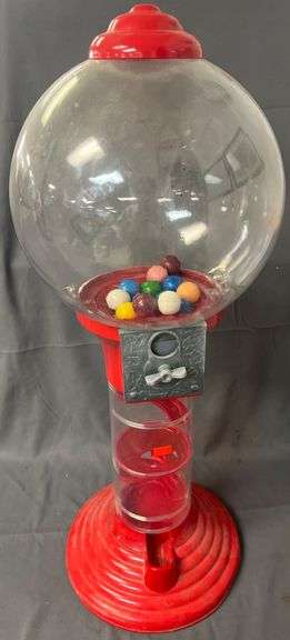 Sweet N Fun Gumball Machine with Red Base and Clear Globe 26” - Metzger ...