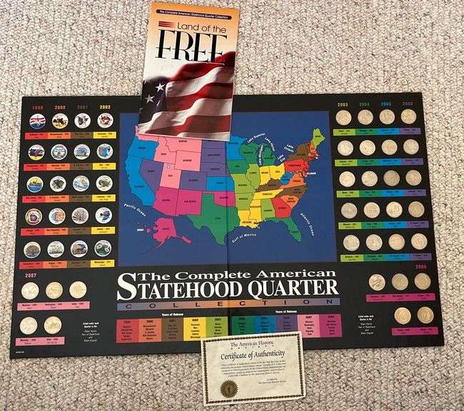 The Complete American Statehood Quarter Set with Certificate of ...