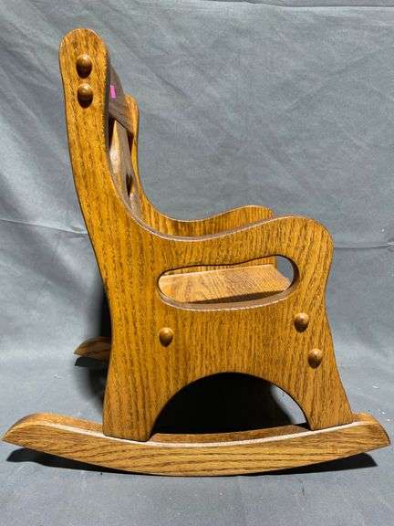 Small Wood Doll Rocking Chair with Heart Cutouts - Metzger Property ...