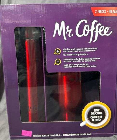 Mr. Coffee Thermal Bottle and Travel Mug Sets, Two Red 2-Piece Sets ...