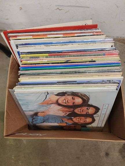 Box of Vinyl Records Featuring Various Artists and Albums - Metzger ...