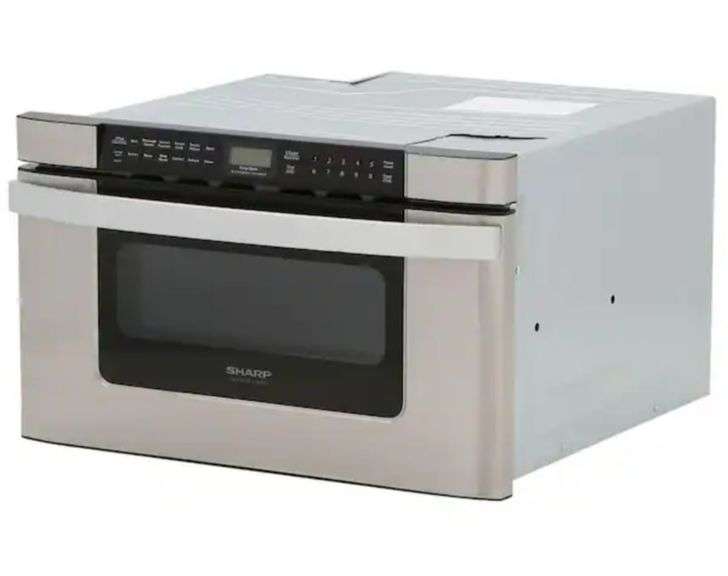 Sharp 24 in. W 1.2 cu. ft. Built-in Microwave Drawer in Stainless Steel ...