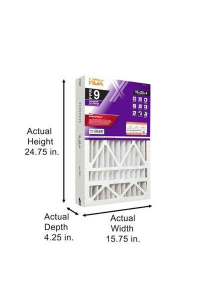 16 in. x 25 in. x 4 in. Honeywell Replacement Pleated Air Filter FPR 9 ...