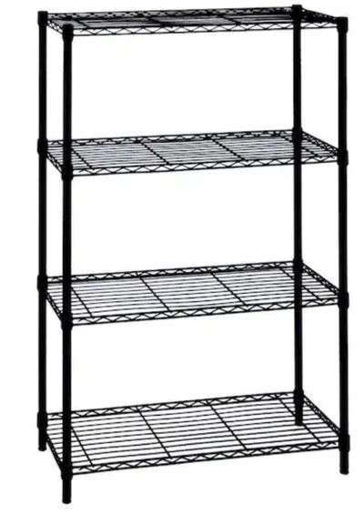 HDX 4-Tier Steel Wire Shelving Unit in Black (36 in. W x 54 in. H x 14 ...