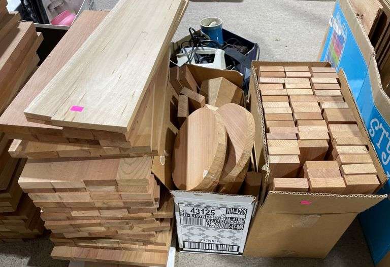 Assortment of Unfinished Hardwood Boards, Blocks and Rounds - Metzger ...