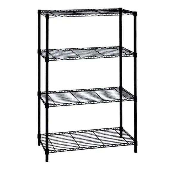 HDX 4-Tier Steel Wire Shelving Unit in Black (36 in. W x 54 in. H x 14 ...