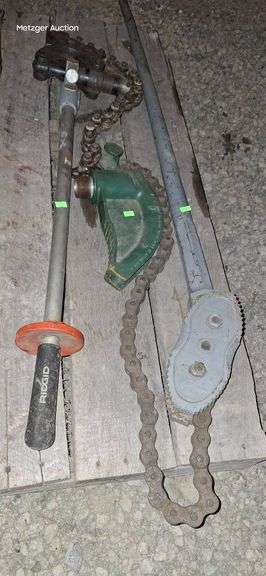 Ridgid pipe cutter, conduit bender, chain pipe wrench 48in - Metzger ...