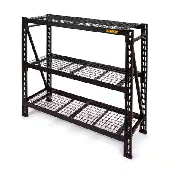 Dewalt 3-Tier Wire Steel Garage Storage Shelving Unit Black (50 in. W x ...