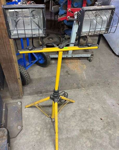 Dual Halogen Work Lights on Adjustable Tripod Stand - Metzger Property ...