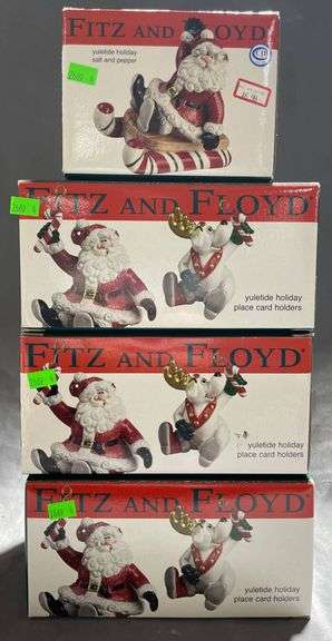 Fitz and Floyd Holiday Place Card Holders in Original Boxes - Metzger ...