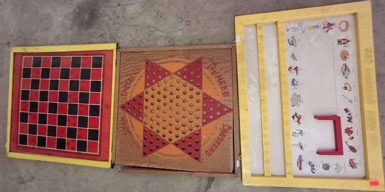 Set of Multi-Game Boards Including Checkers and Chinese Checkers ...
