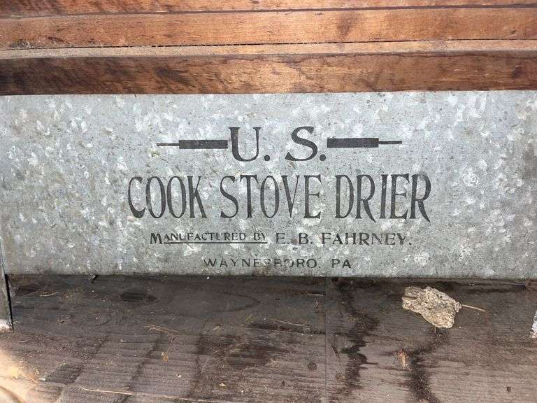 E.B. Fahrney U.S. Cook Stove Drier with Drawers and Mesh Trays ...