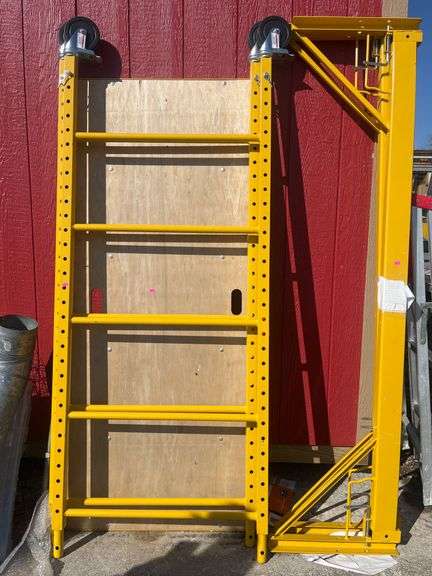 Yellow Adjustable Rolling Scaffold with Caster Wheels - Metzger ...