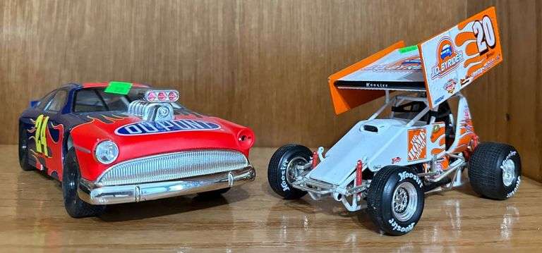 Two Die-Cast Racing Cars Featuring Stock Car and Sprint Car Models ...
