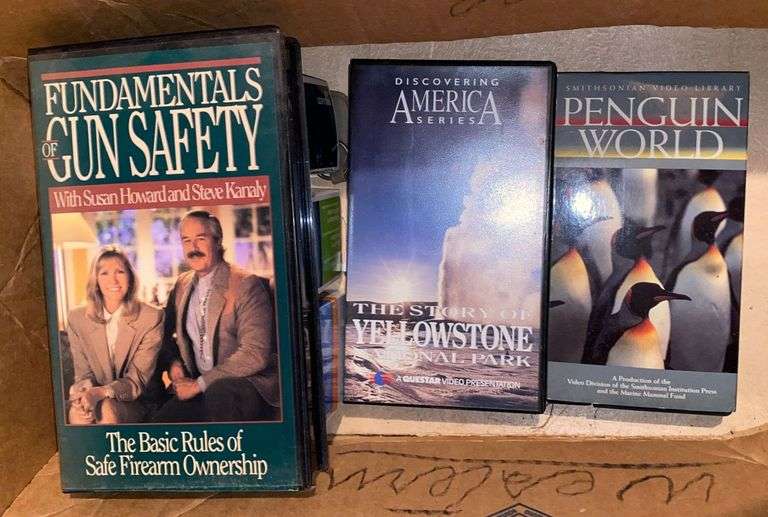 Household Items Including Candle Set, VHS Tapes and Light Fixtures ...