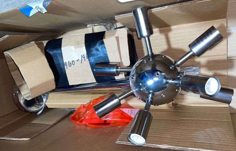 Chrome Sputnik-Style Light Fixture With Multiple Arms - Metzger ...