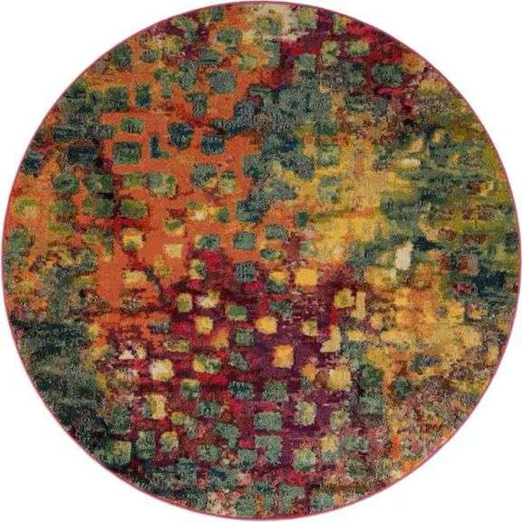 Unique Loom Jardin Ivy Multi 6' 0 x 6' 0 Round Rug - Metzger Property ...
