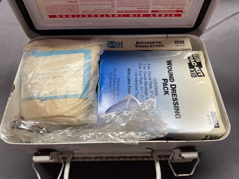 Metal First Aid Kits with Contents, Including Bandages and Wound Care ...