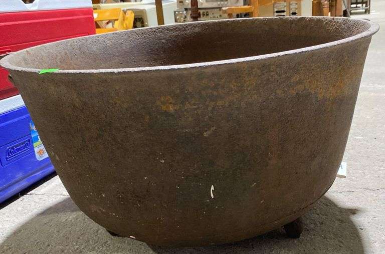 Large Cast Iron Cauldron 22.5”W x 12”H - Metzger Property Services, LLC
