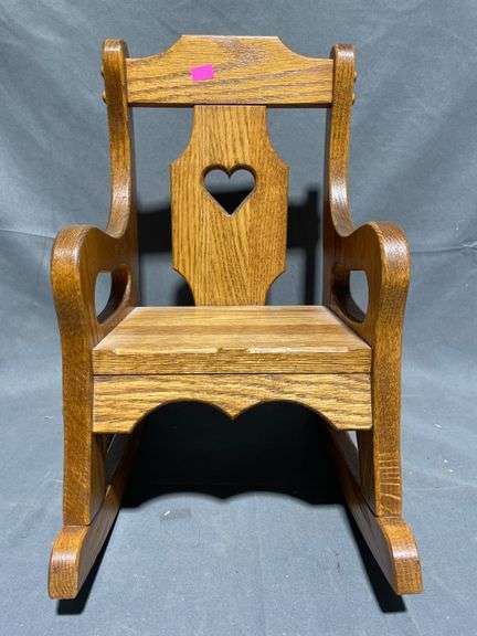 Small Wood Doll Rocking Chair with Heart Cutouts - Metzger Property ...