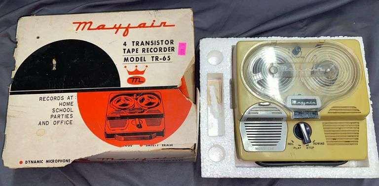 Mayfair Model TR-65 4-Transistor Tape Recorder with Original Packaging ...