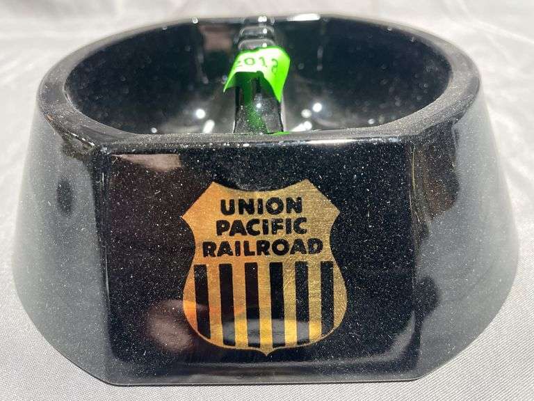 Black Union Pacific Railroad Ashtray with Gold Logo - Metzger Property ...