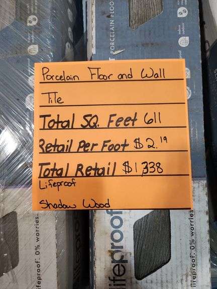 611 sq. Ft Lifeproof Shadow Wood 6 in. x 24 in. Porcelain Floor and ...