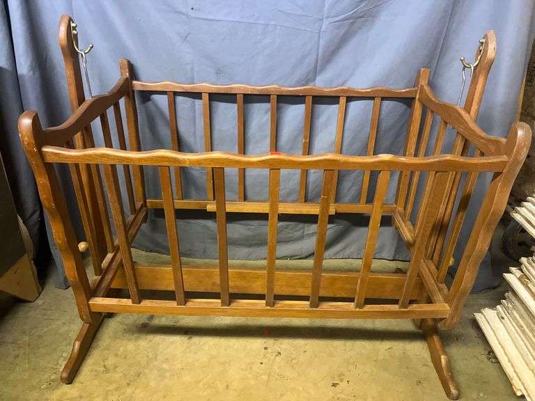 Rocking Baby Cradle With Slatted Design - Metzger Property Services, LLC