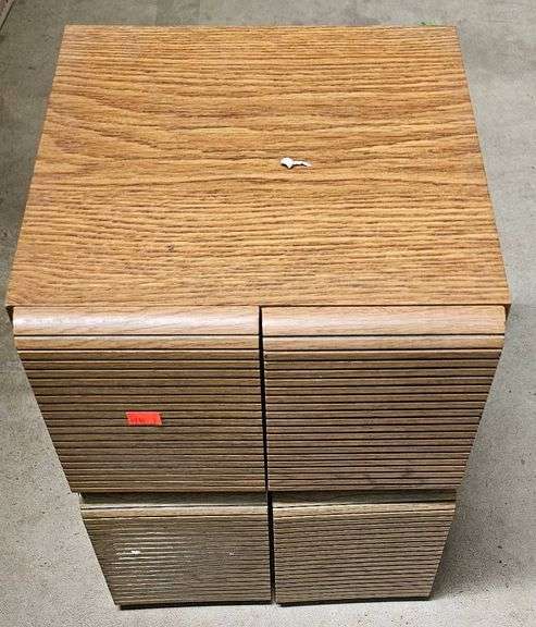Square Storage Unit with Four Drawers and a Wood-Grain Finish - Metzger ...
