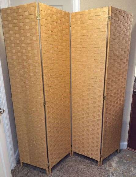 7 Panel rattan weave room partition 17 1/2x69 - Metzger Property ...