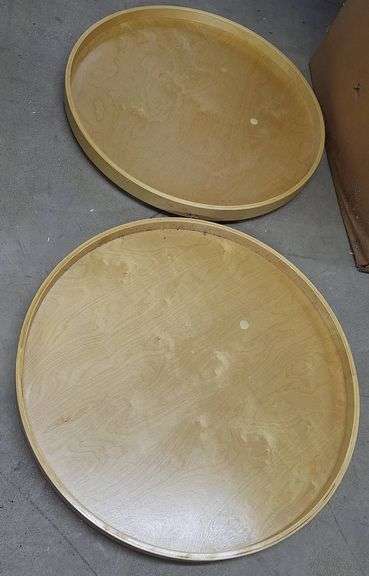 Two Wood 30-Inch Round Swivel Base Trays for Cabinetry - Metzger ...