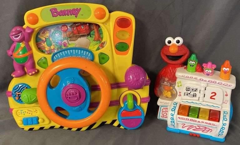 Mattel Barney Steering Wheel Driving Electronic Learning Interactive