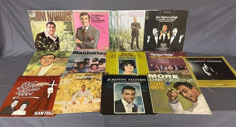 13 Vinyl Records Featuring Jim Nabors, Johnny Mathis, and Various ...