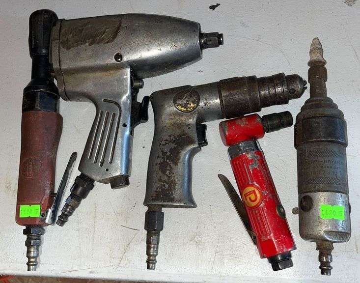 Set of Pneumatic Air Tools Including Wrenches and Drill - Metzger ...