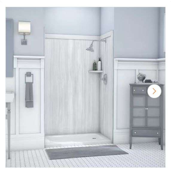 FlexStone Elegance 36 in. x 48 in. x 80 in. 9-Piece Easy Up Adhesive ...