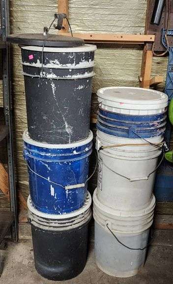 Stack of Plastic Buckets with Interior Containers - Metzger Property ...