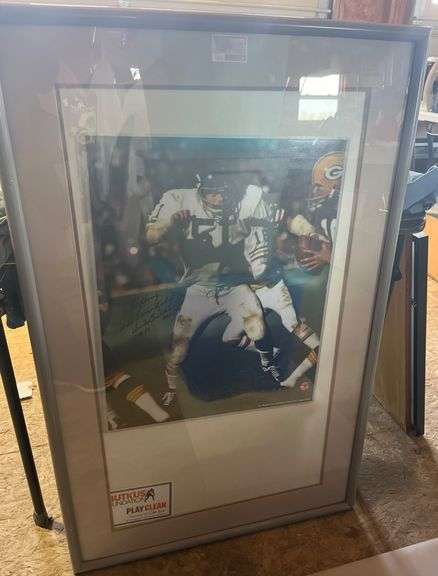 Framed Autographed Football Print Featuring Player #51 (25×39 ...