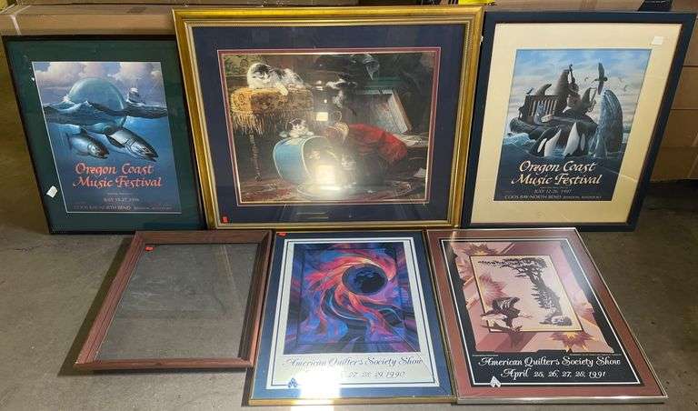 Framed Posters Featuring Art from Music and Quilt Festivals, Empty ...